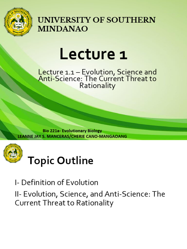 Lecture 1 | PDF | Evolution | Natural Selection