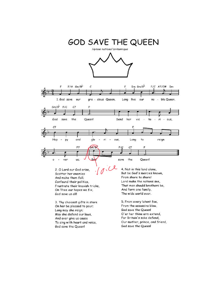 God Save Our Queen National Anthem | PDF