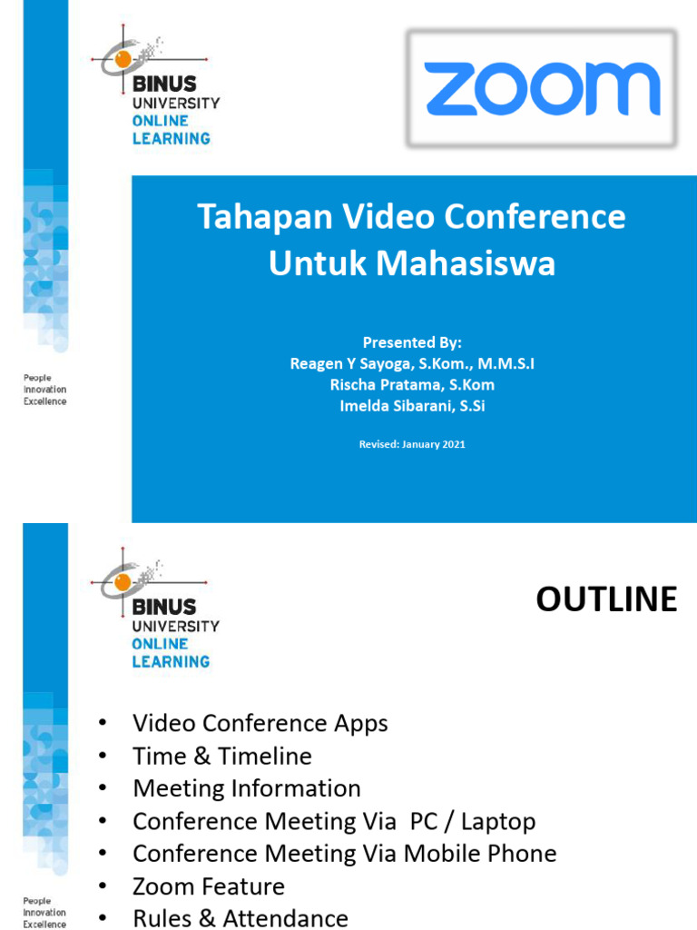 Tahapan Video Conference P2021 MAHASISWA - ZOOM | PDF