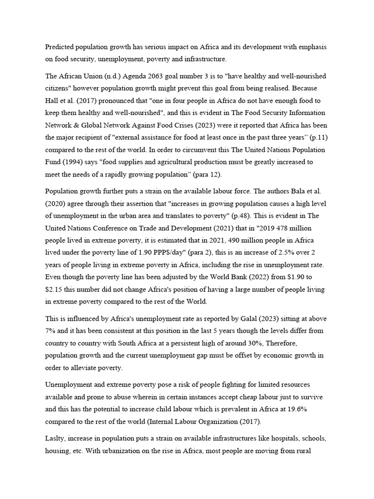 Population Growth As A Challenge V2 PDF Poverty Poverty