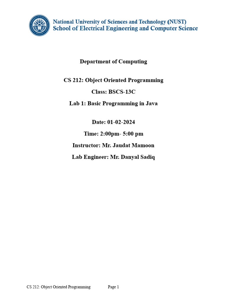 Lab 1 BSCS 13C | PDF | Programming | Computer Program