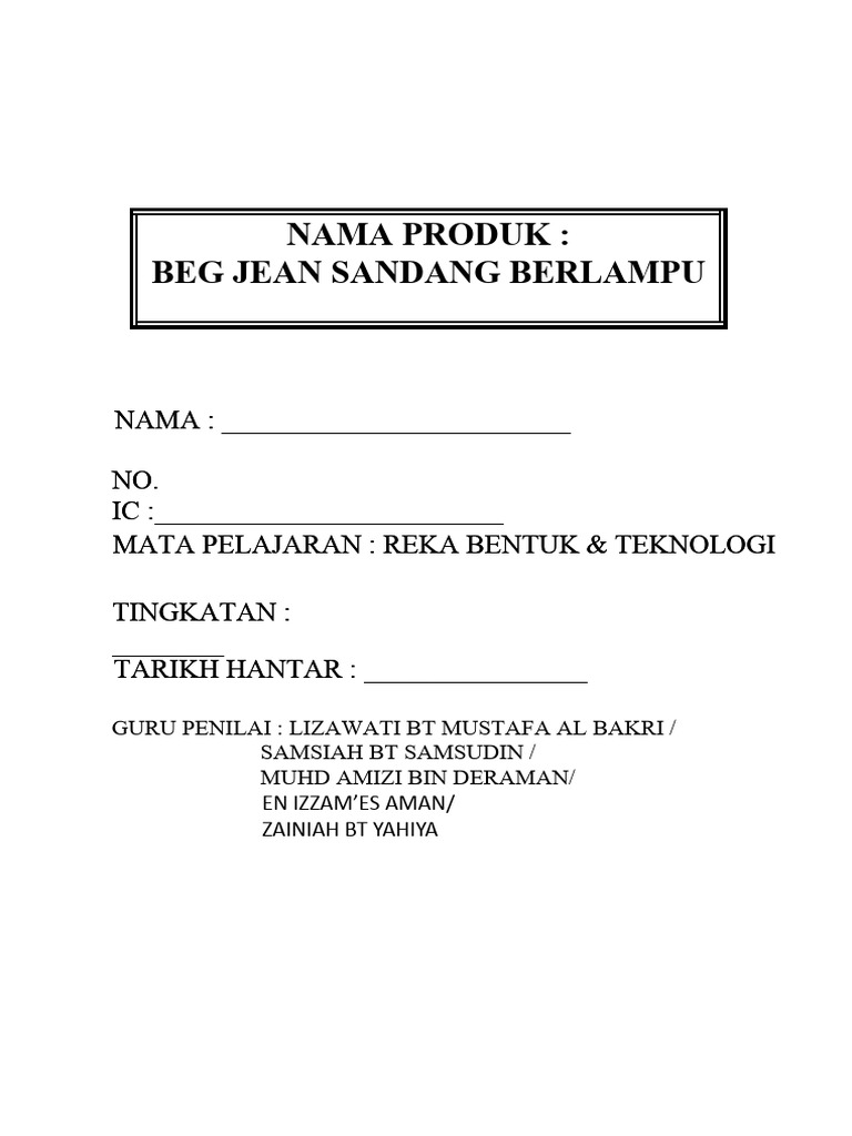 Beg Jean Sandang Berlampu | PDF