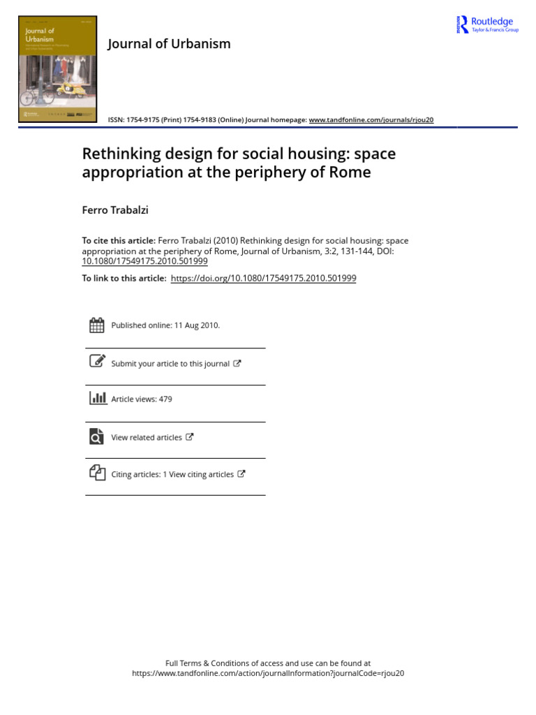 Rethinking Design For Social Housing Space Appropriation at The ...