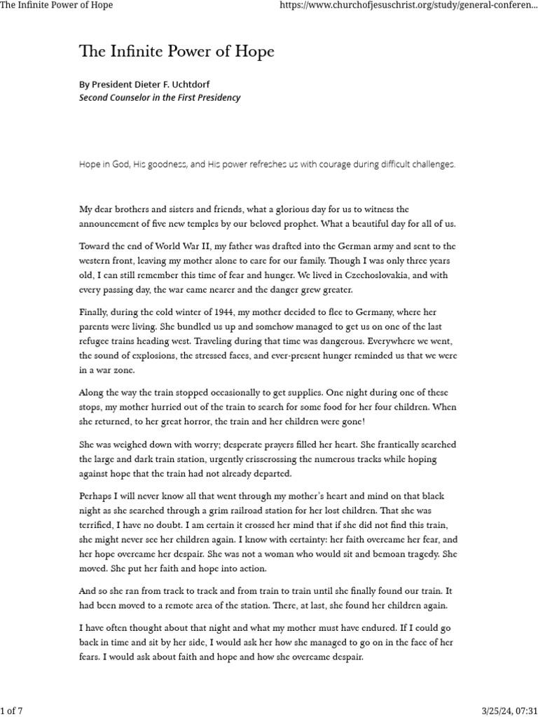 The Infinite Power of Hope | PDF | God The Father | Jesus