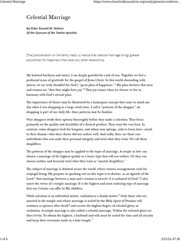Celestial Marriage Nelson | PDF | Eternal Life (Christianity) | God The ...