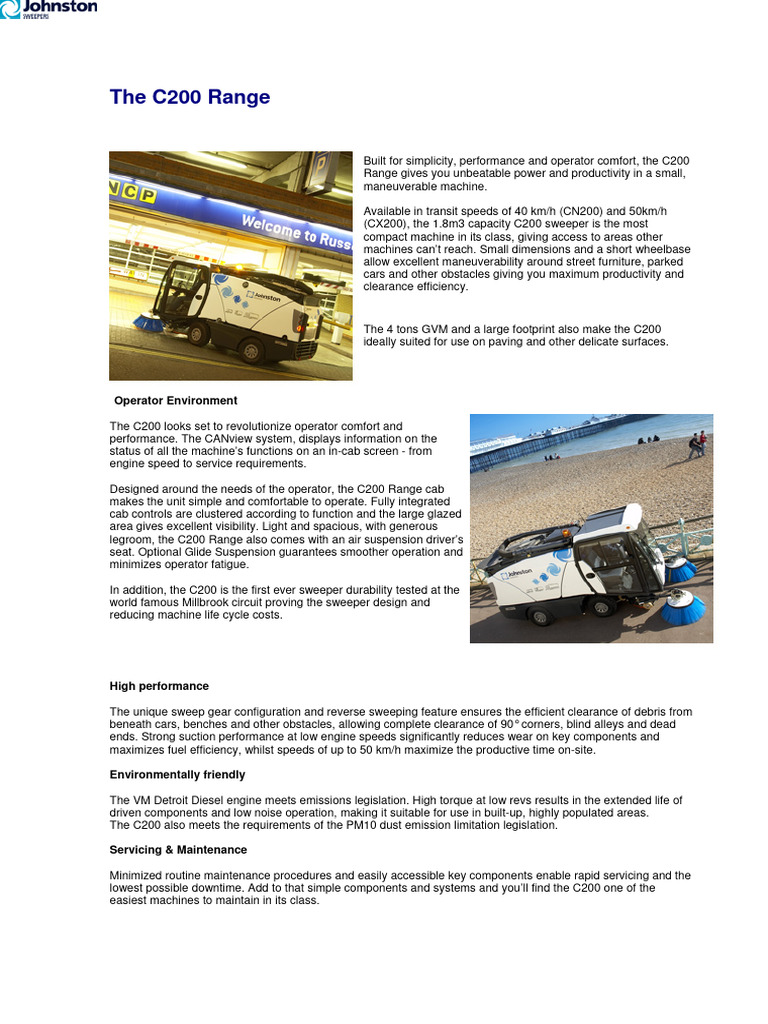 c200 Sweeper Manual | PDF | Diesel Engine | Engines