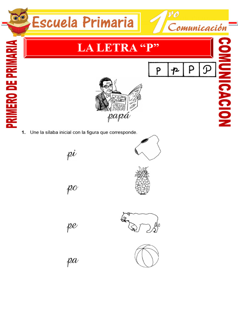 La Letra P para Primero de Primaria | PDF