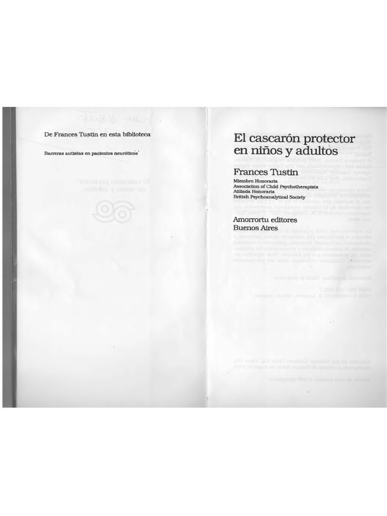 Tustin, F. (1990) - El Cascarón Protector en Niños y Adultos | PDF