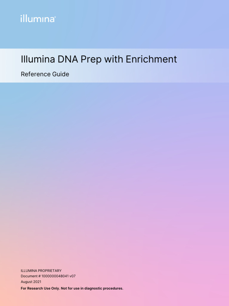 Illumina Dna Prep With Enrichment Reference Guide 1000000048041 07 ...