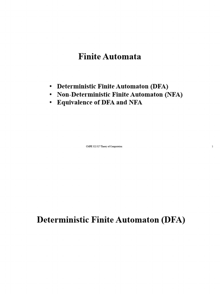 Finite Automata Pdf Theory Of Computation Mathematical Logic
