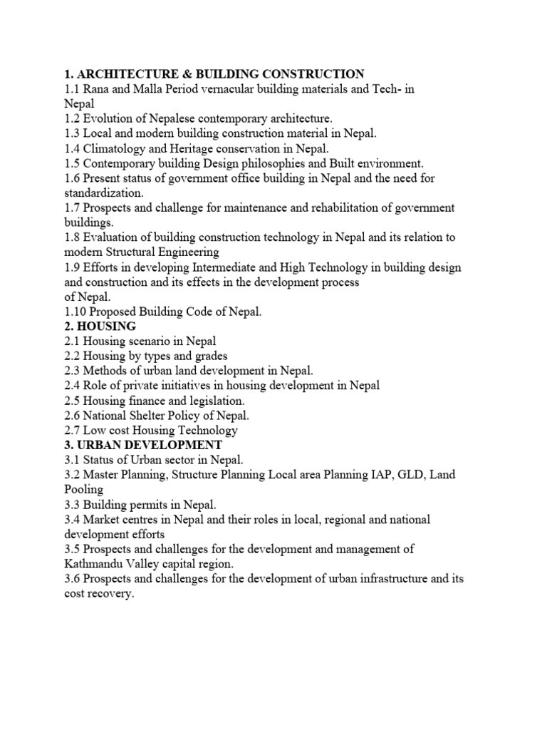 Building 2nd Paper Syllabus | PDF