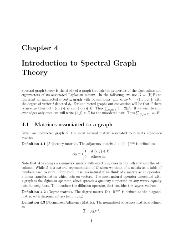 Spectral Graph Theory 5 Pdf Eigenvalues And Eigenvectors