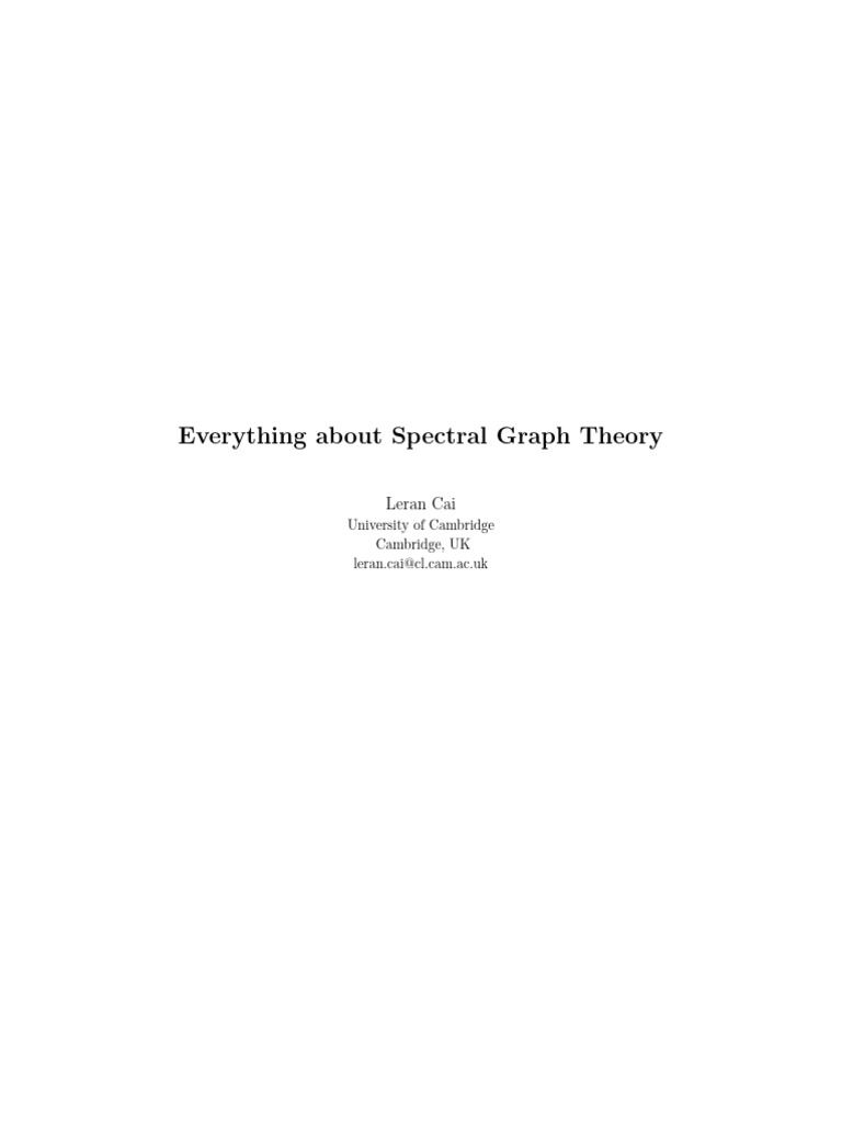 Spectral - Graph - Theory - 3 | PDF | Eigenvalues And Eigenvectors | Matrix (Mathematics)