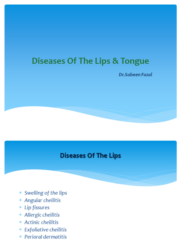 Lip & Tongue Disorders Guide | PDF | Diseases And Disorders | Medical ...