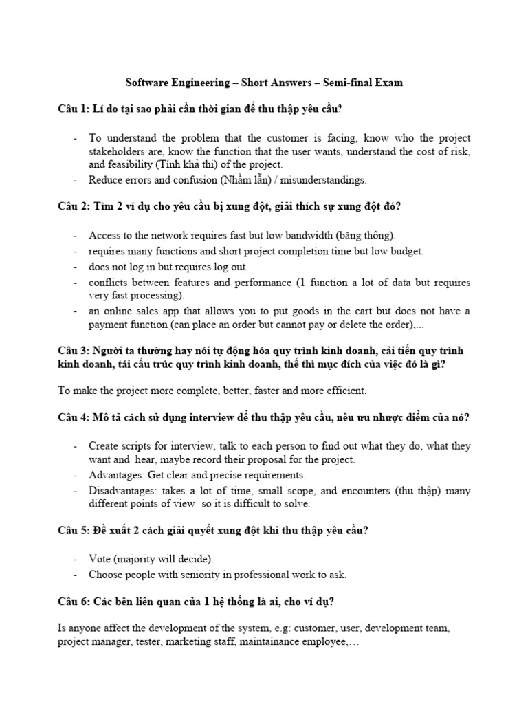 Short Answers - Gi A Kì | PDF