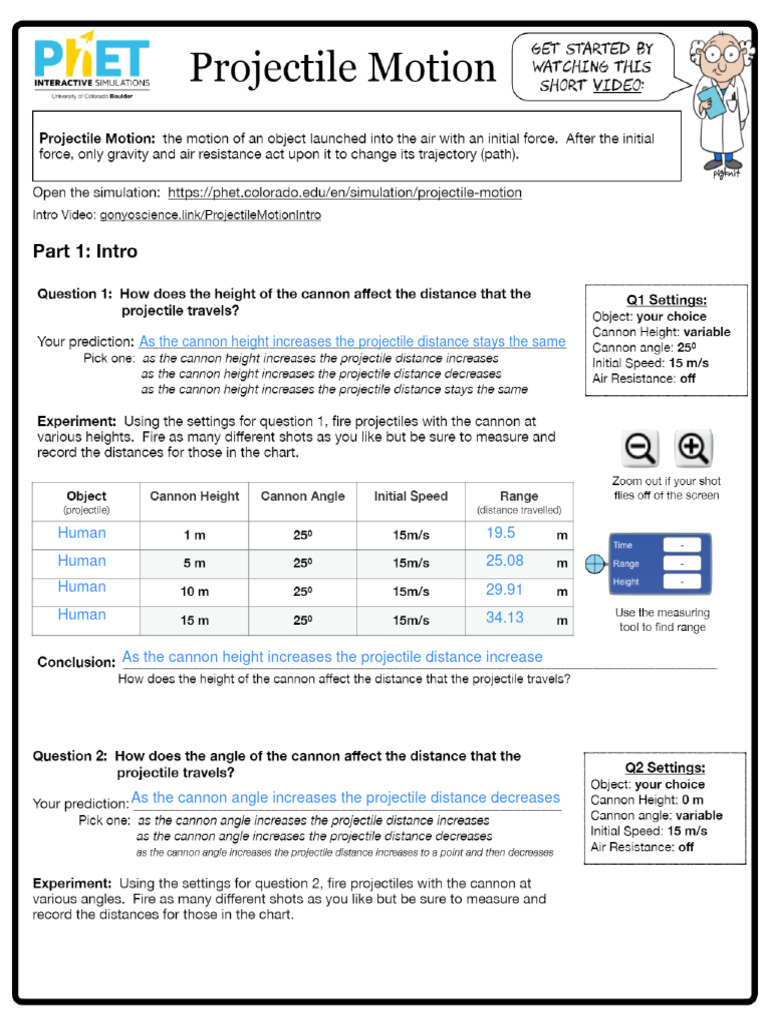 Projectile Motion Simulation Guide | PDF | Acceleration | Drag (Physics)
