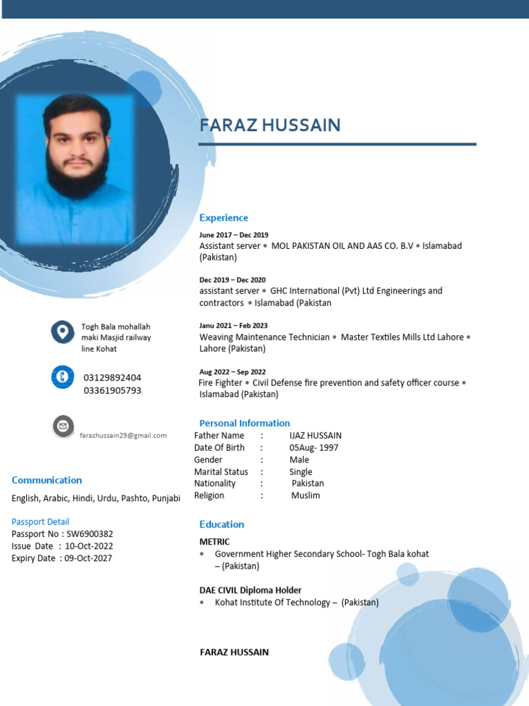 Cv Hussain 1 | PDF