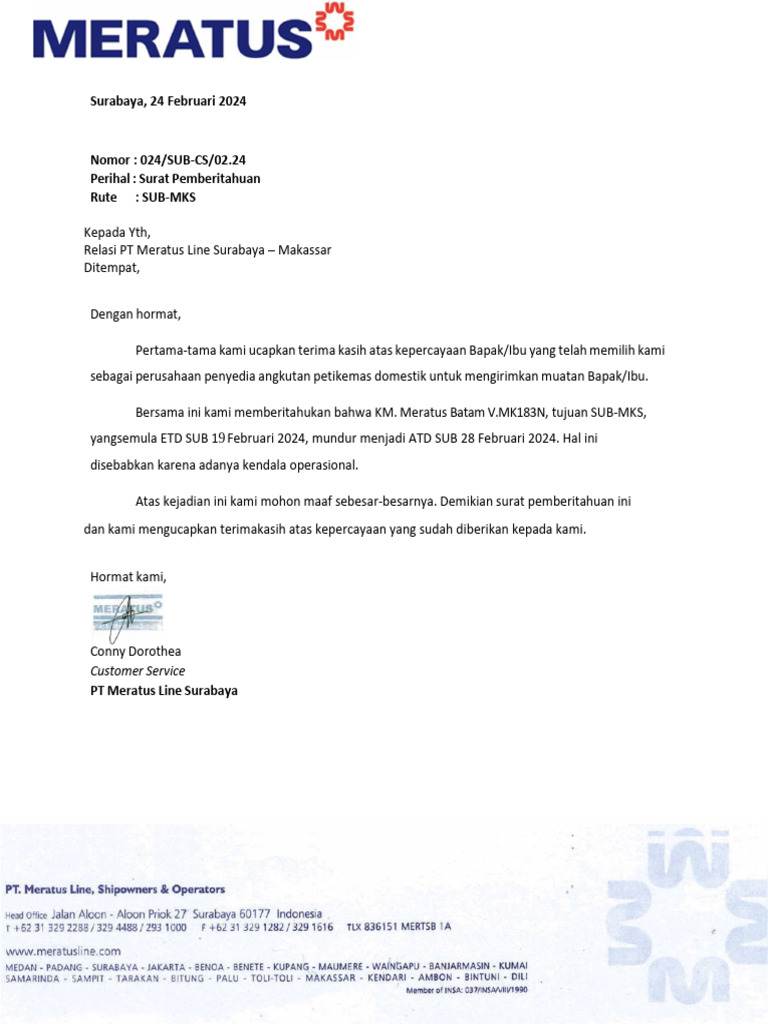 Meratus Line PDF | PDF | Teknologi & Rekayasa