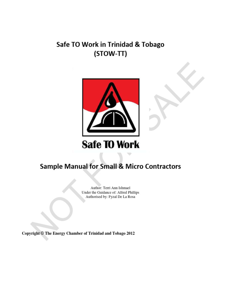 Sample Manual For Small Micro Contractors | PDF | Occupational Safety ...