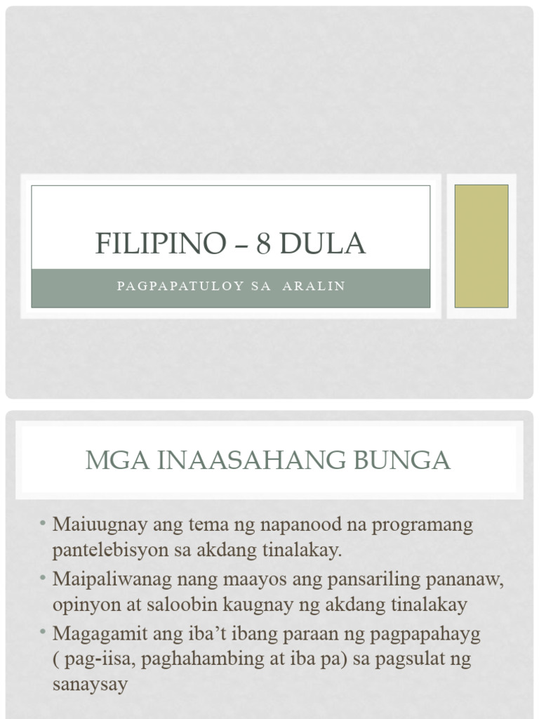 FILIPINO 8 DULA Part 2 | PDF