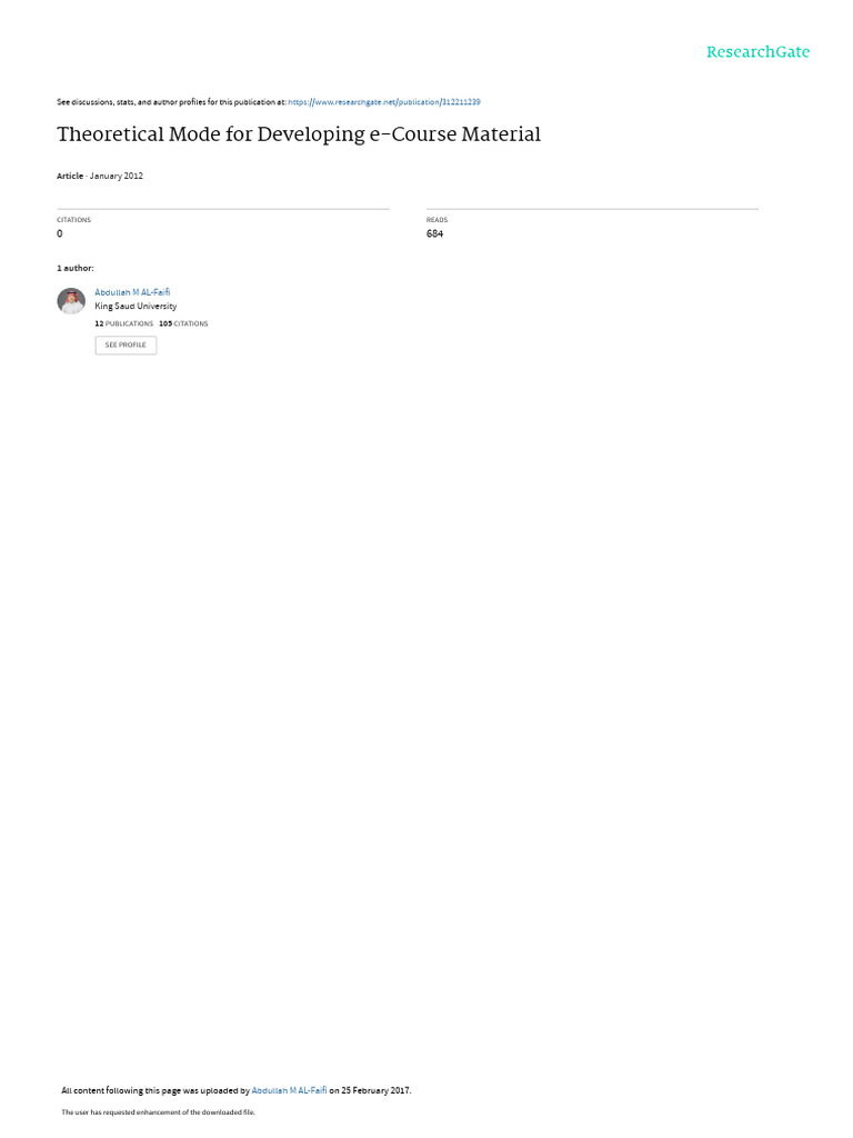 E Learningfinalpaper | PDF | Educational Technology | Learning