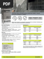 Dosificación de Mortero Cemex Óptimo | PDF | Hormigón | Cemento