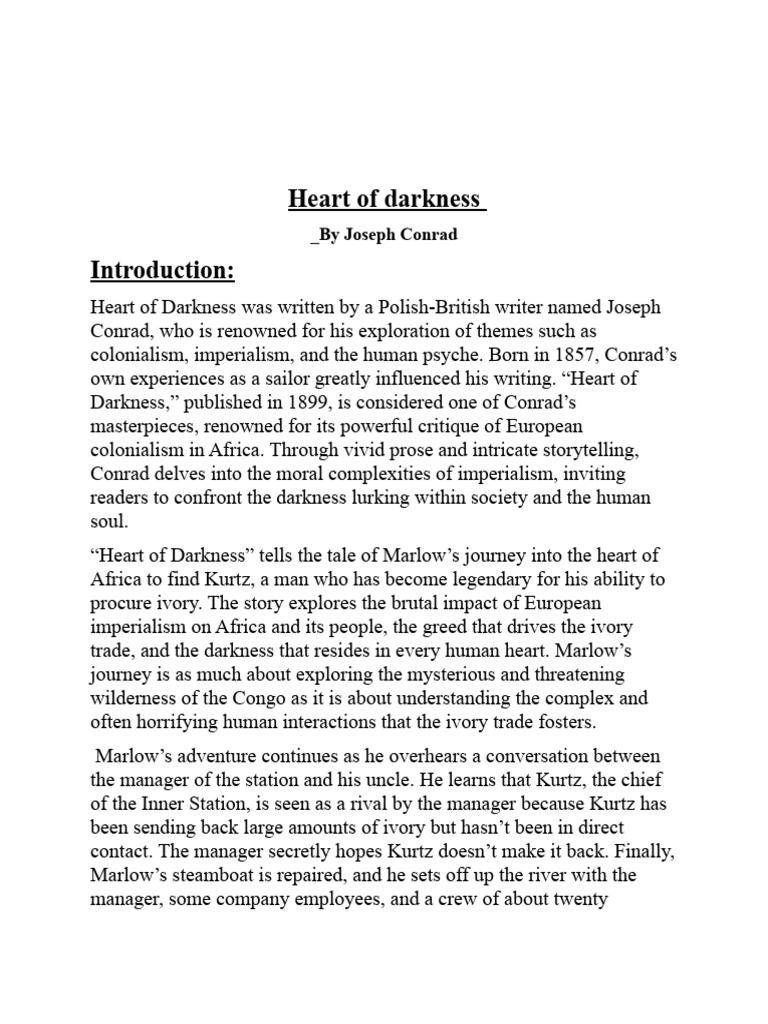Heart of Darkness A Critical Analysis in The Light of Post Colonial ...