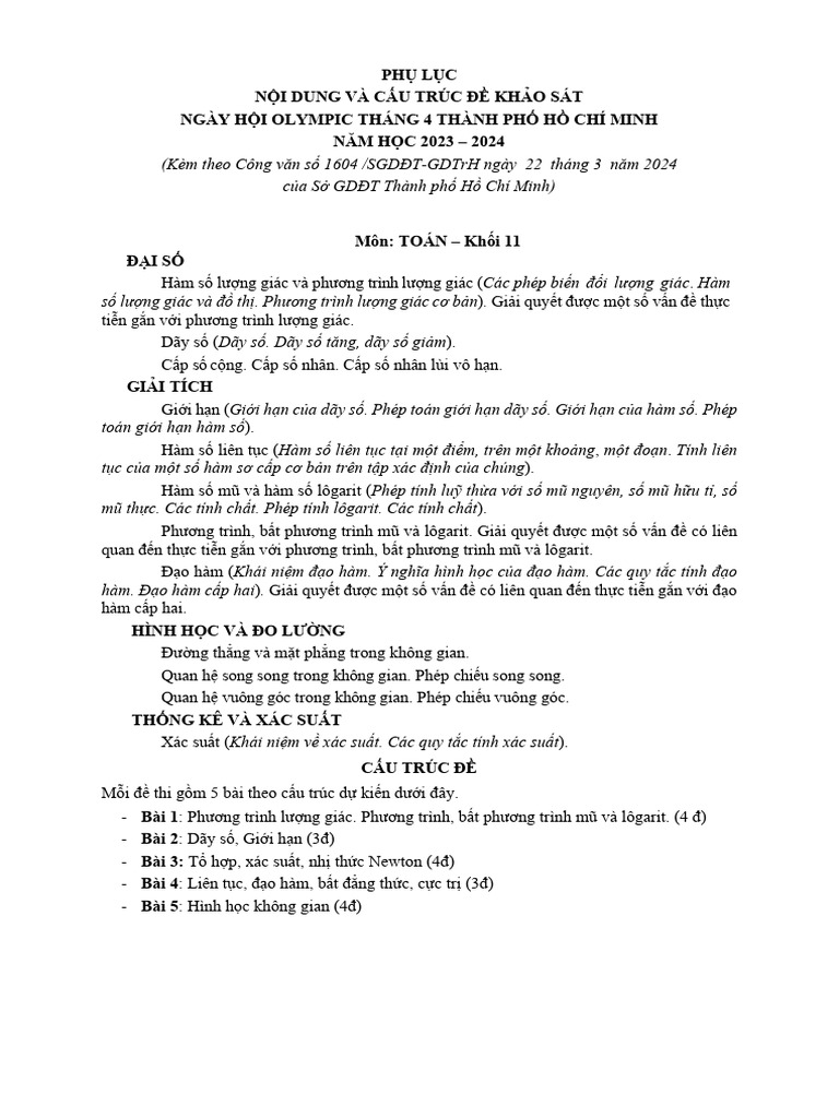 1604 - Phu Luc Noi Dung Cau Truc de Khao Sat Olympic | PDF
