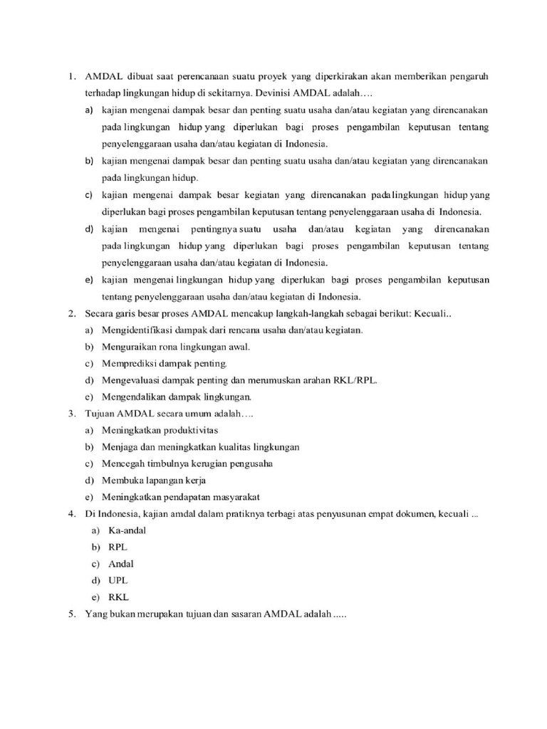 SOAL AMDAL | PDF