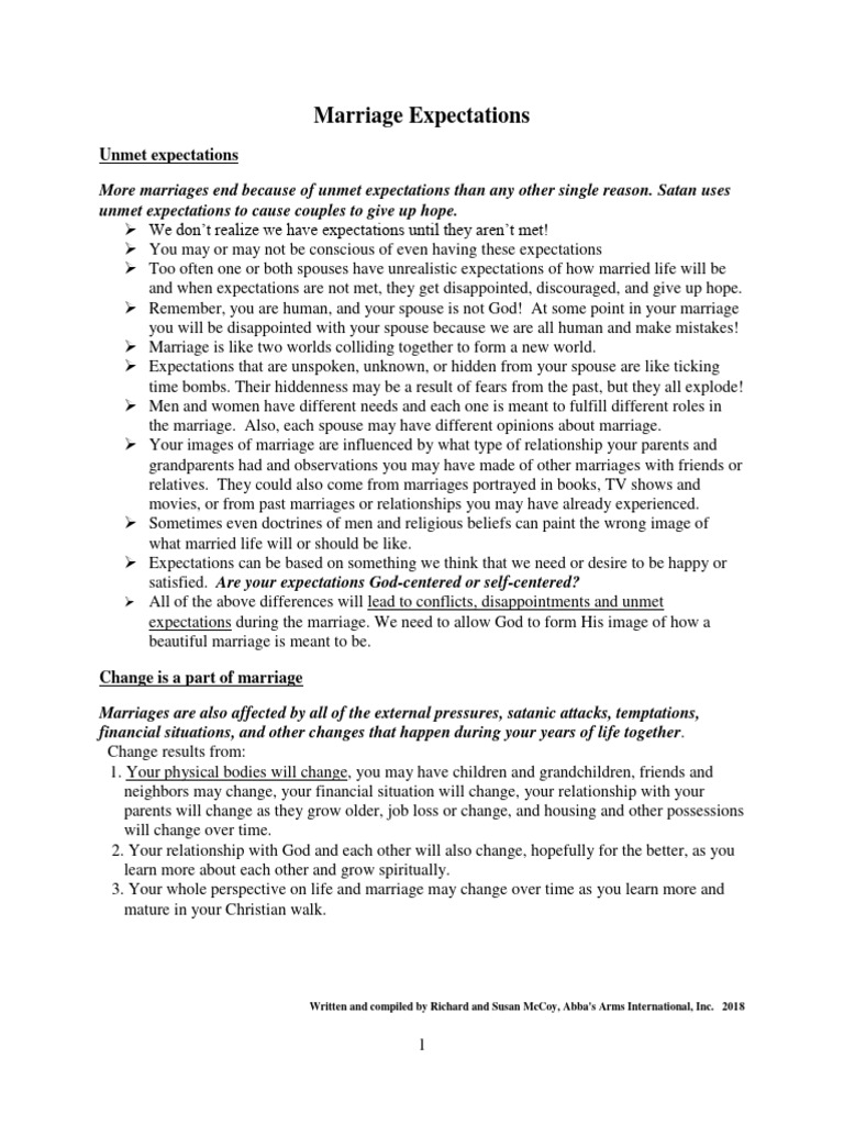 Marriage Expectations | PDF