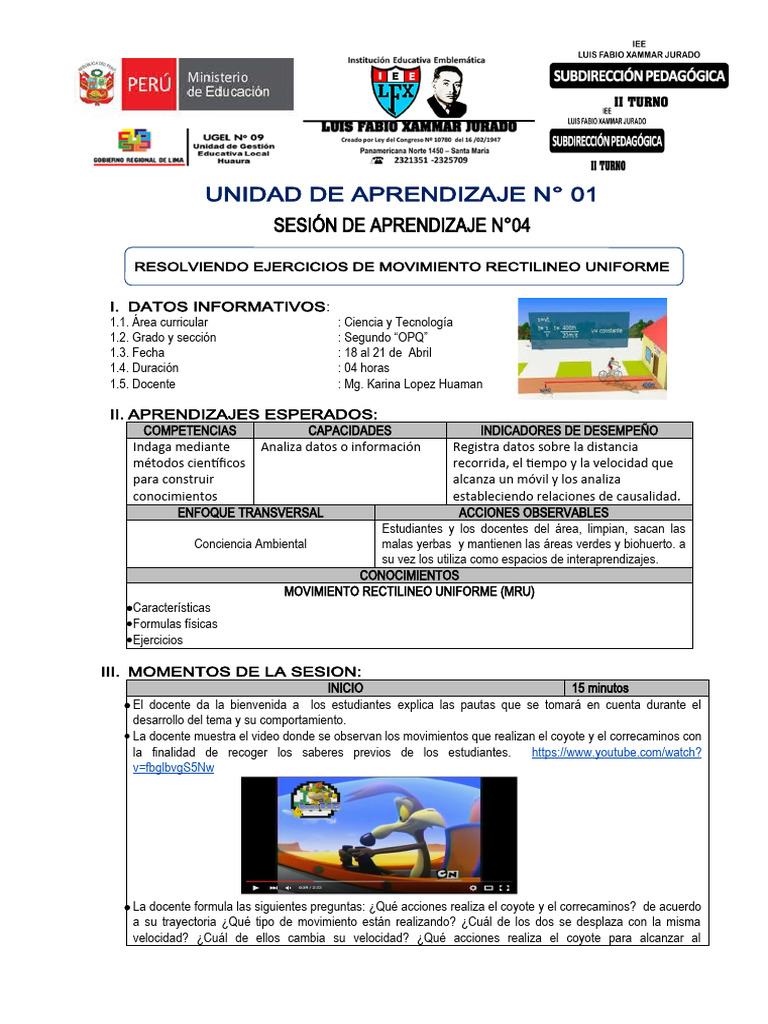 4-Movimiento MRU | PDF | Velocidad