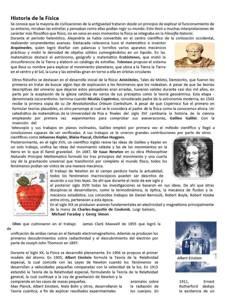 Historia De La Fisica Pdf Mecánica Cuántica Física