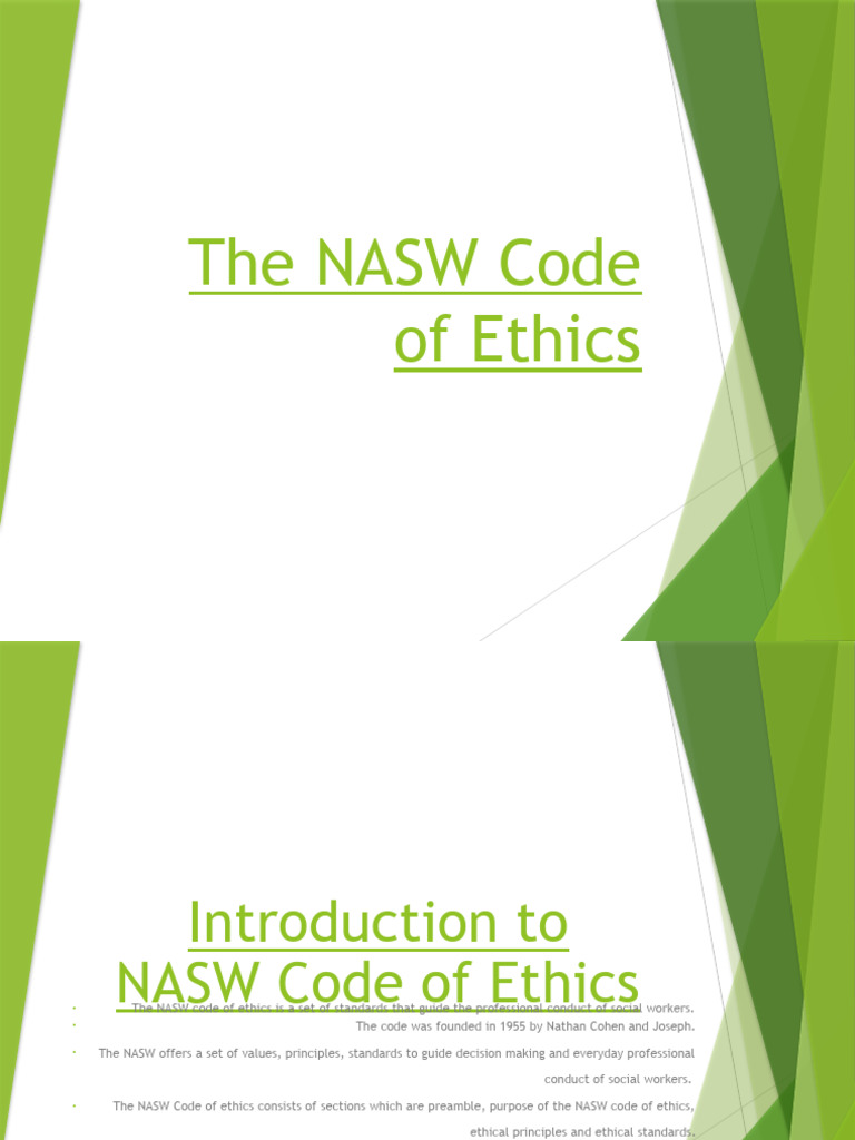 NASW Code of Ethics Overview | PDF | Social Work | Confidentiality