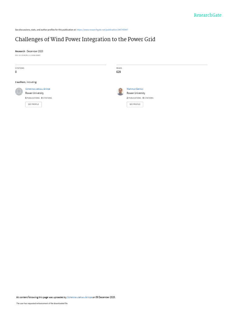 Wind Power Integration Challenges | PDF | Wind Power | Electricity ...