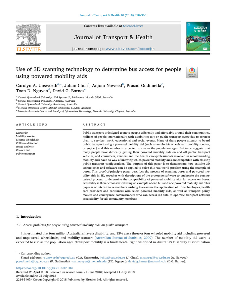 Use of 3D Scanning Technology To Determine Bus Access For People | PDF ...