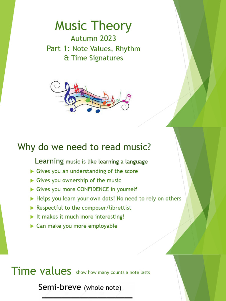 Note Values, Rhythm and Time Signatures | PDF | Rhythm | Notation