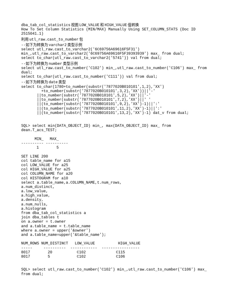 Column Stats Conversion Guide | PDF | Computers