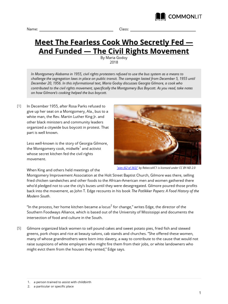 Georgia Gilmore: Unsung Hero of Civil Rights | PDF | Society Of The ...