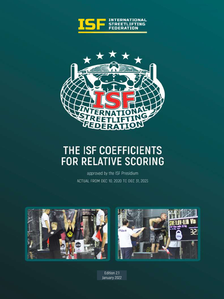 ISF 2022 Streetlifting Scoring System | PDF | Weight | Human Body Weight