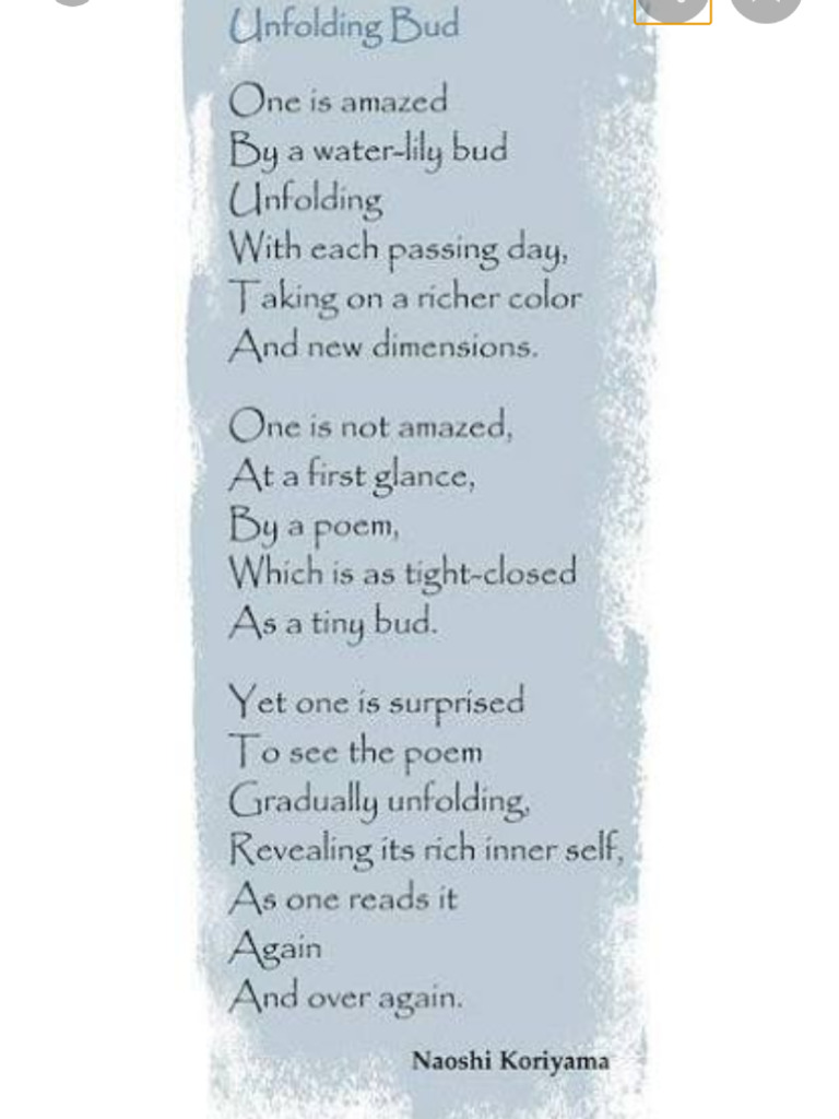 Poem Unfolding Bud | PDF