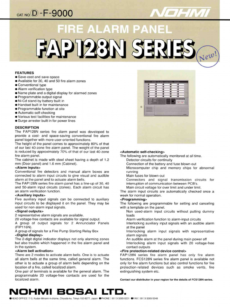 Nohmi-Fap 128n Series | PDF