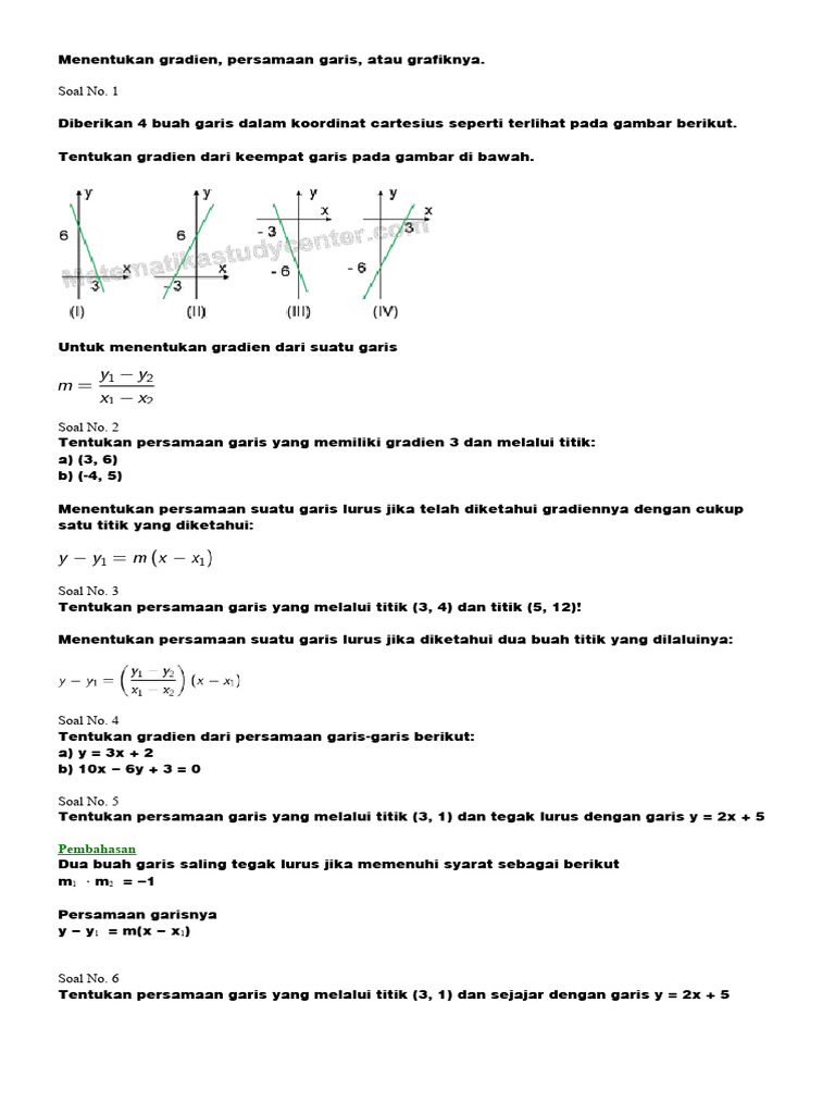Contoh Soal Gradien Kelas 8 | PDF | Metode & Bahan Ajar