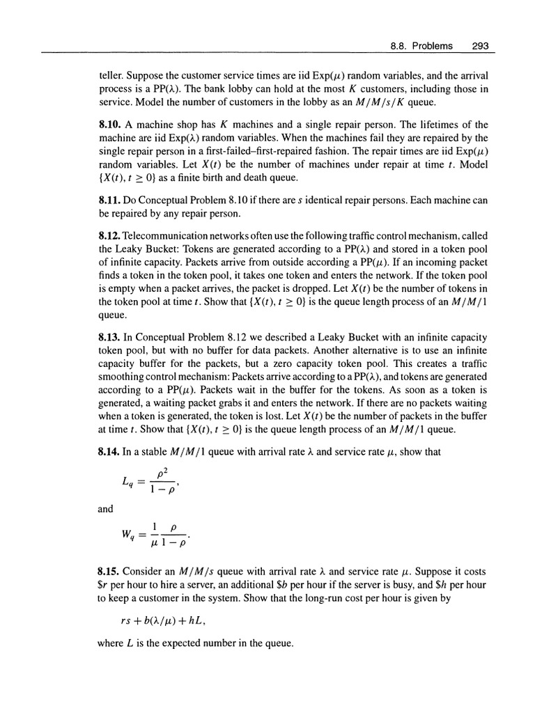 Queueing Theory Problem Set | PDF | Applied Mathematics | Statistical Theory