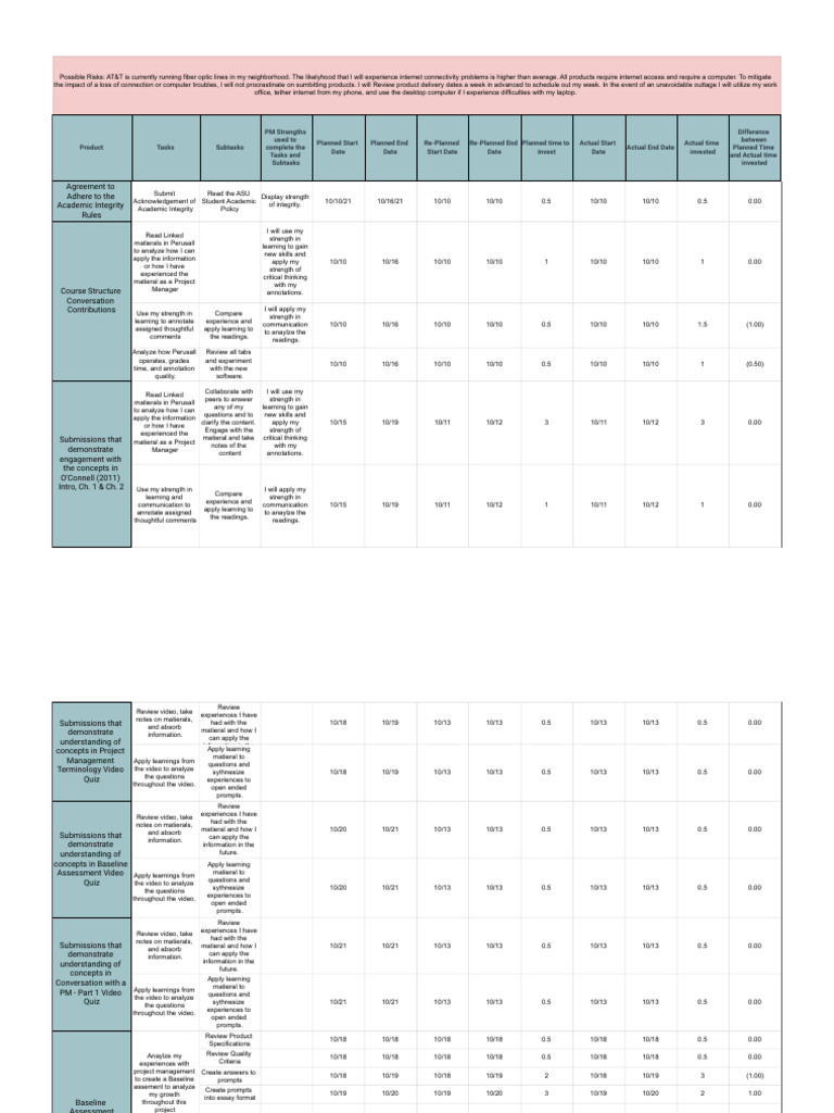 Improved Project Plan - Sheet1 1 | PDF | Critical Thinking | Thought