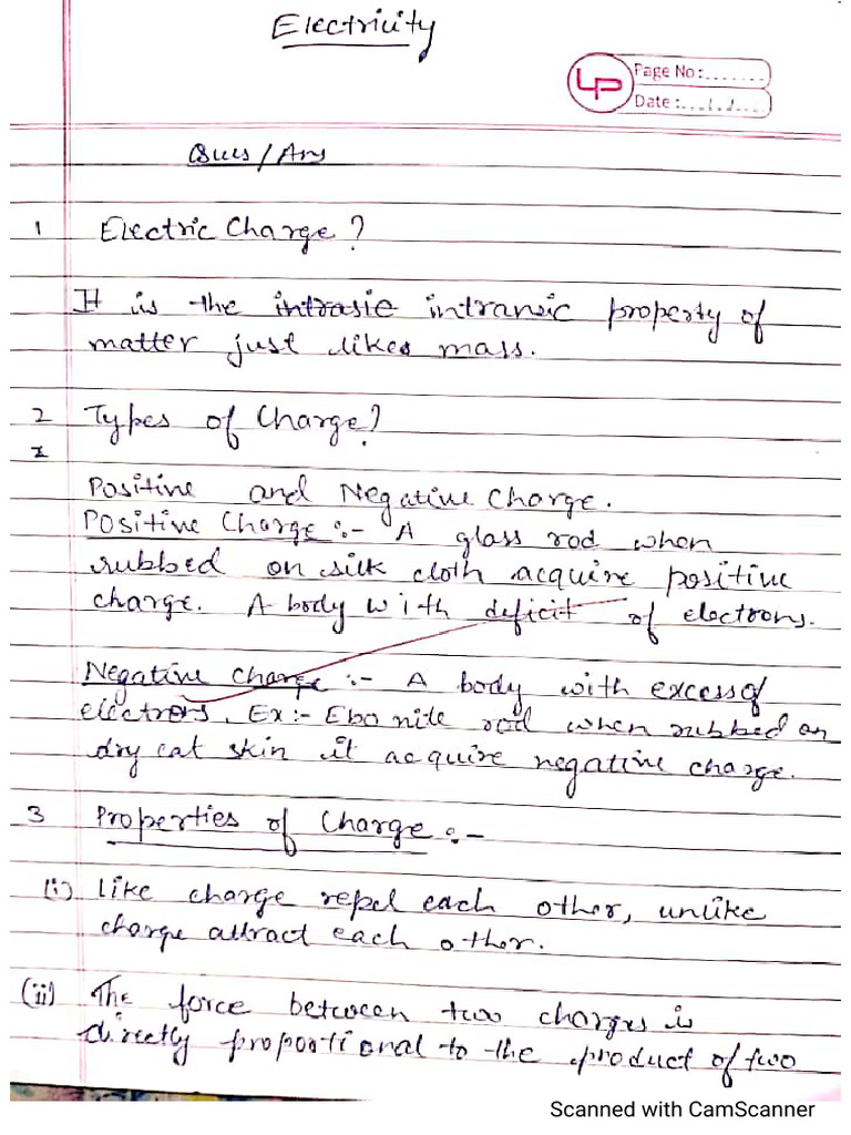 Electricity Notes Class 10 | PDF