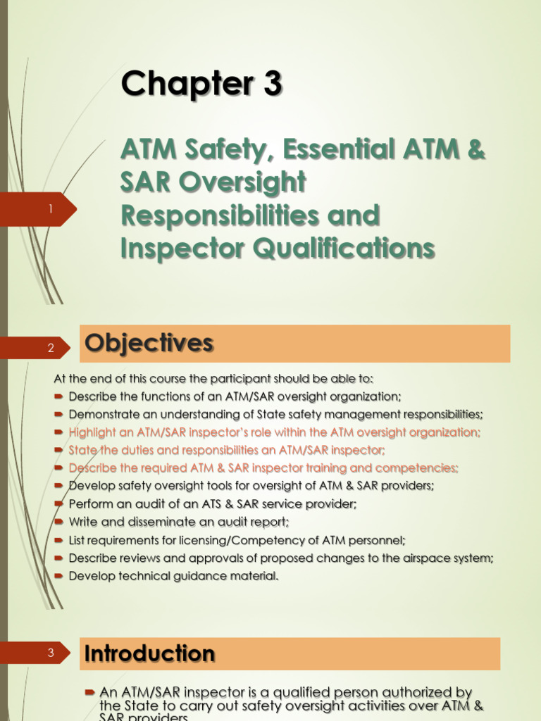 ATM & SAR Inspector Qualifications Guide | PDF | Audit | Search And Rescue
