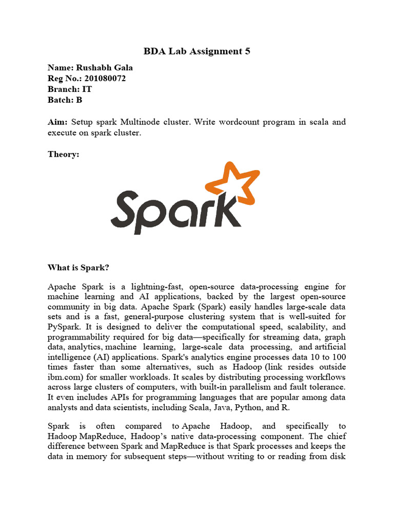 201080072_BDALab_Assn5 | PDF | Apache Spark | Apache Hadoop