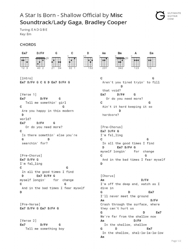 A Star Is Born - Shallow Official | PDF