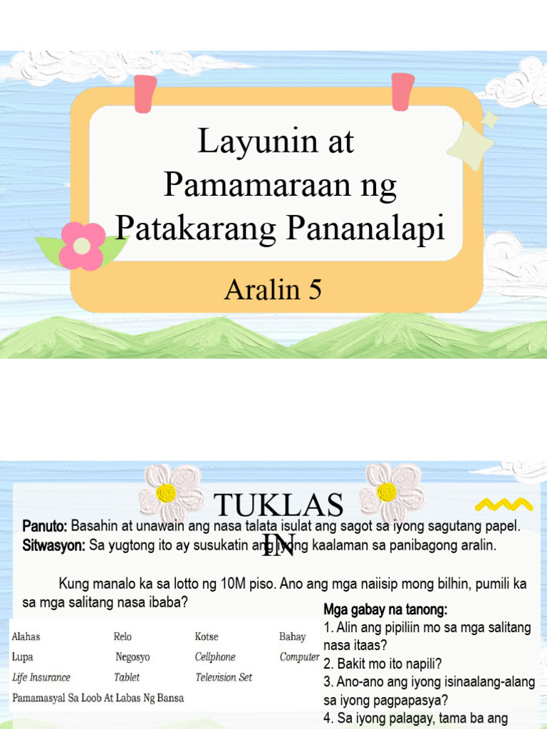 Layunin at Pamamaraan NG Patakarang Pananalapi: Aralin 5 | PDF