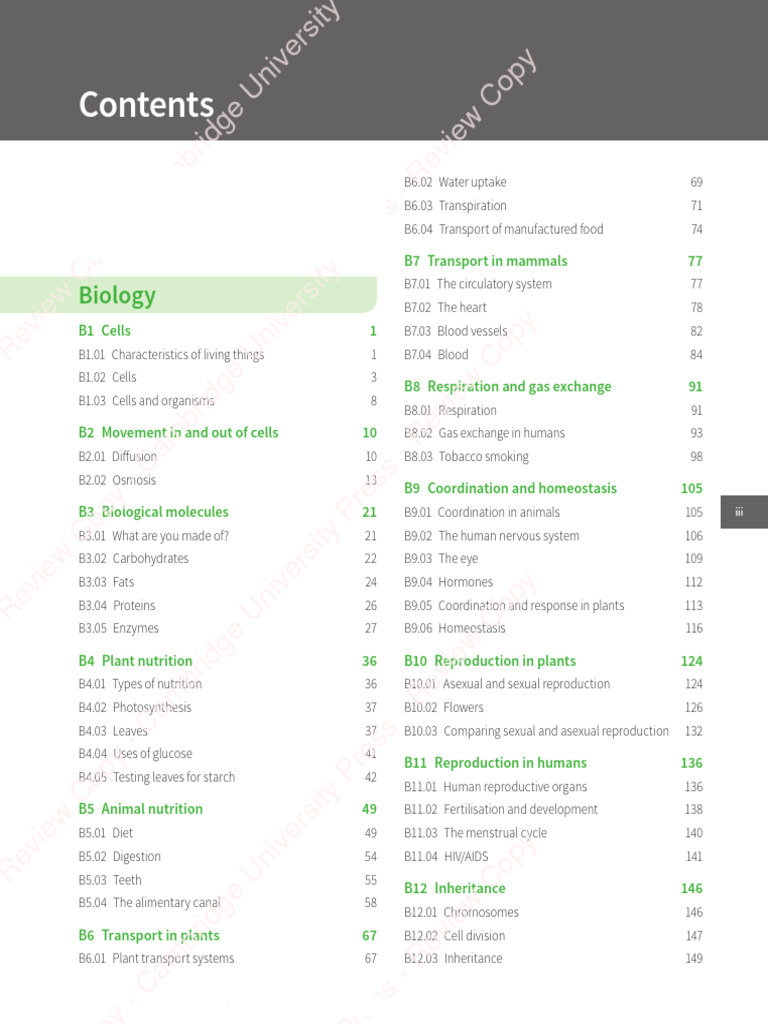 IGCSE Coordinated Science-Biology Final | PDF